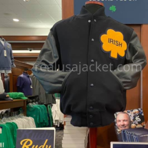 Notre Dame Rudy Irish Bomber Jacket | Rudy Jacket - Real USAJacket