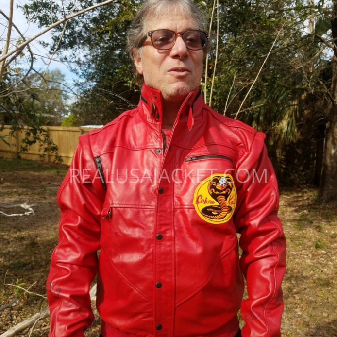 Johnny Lawrence karate kid Red Faux Leather Cobra Kai Jacket - Real ...